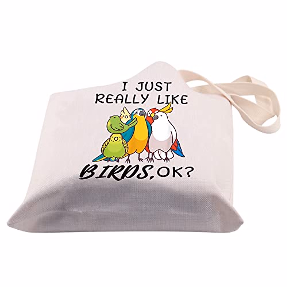 BDPWSS Parrots Lover Gift Parrot Tote Bag Bird Watching Gift i Just Really Like Birds Parrot Cockatoo Ornithologist Gift (Really like birds TG)