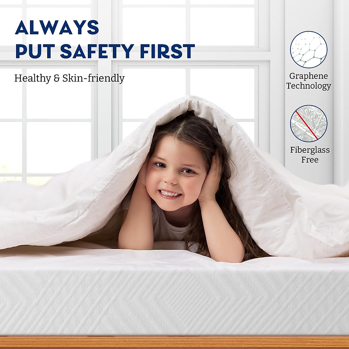 Full Mattress, 8 Inch Memory Foam Mattress Bed in a Box, Medium, Green Tea and Cooling Gel Infused CertiPUR-US Certified, Made in USA