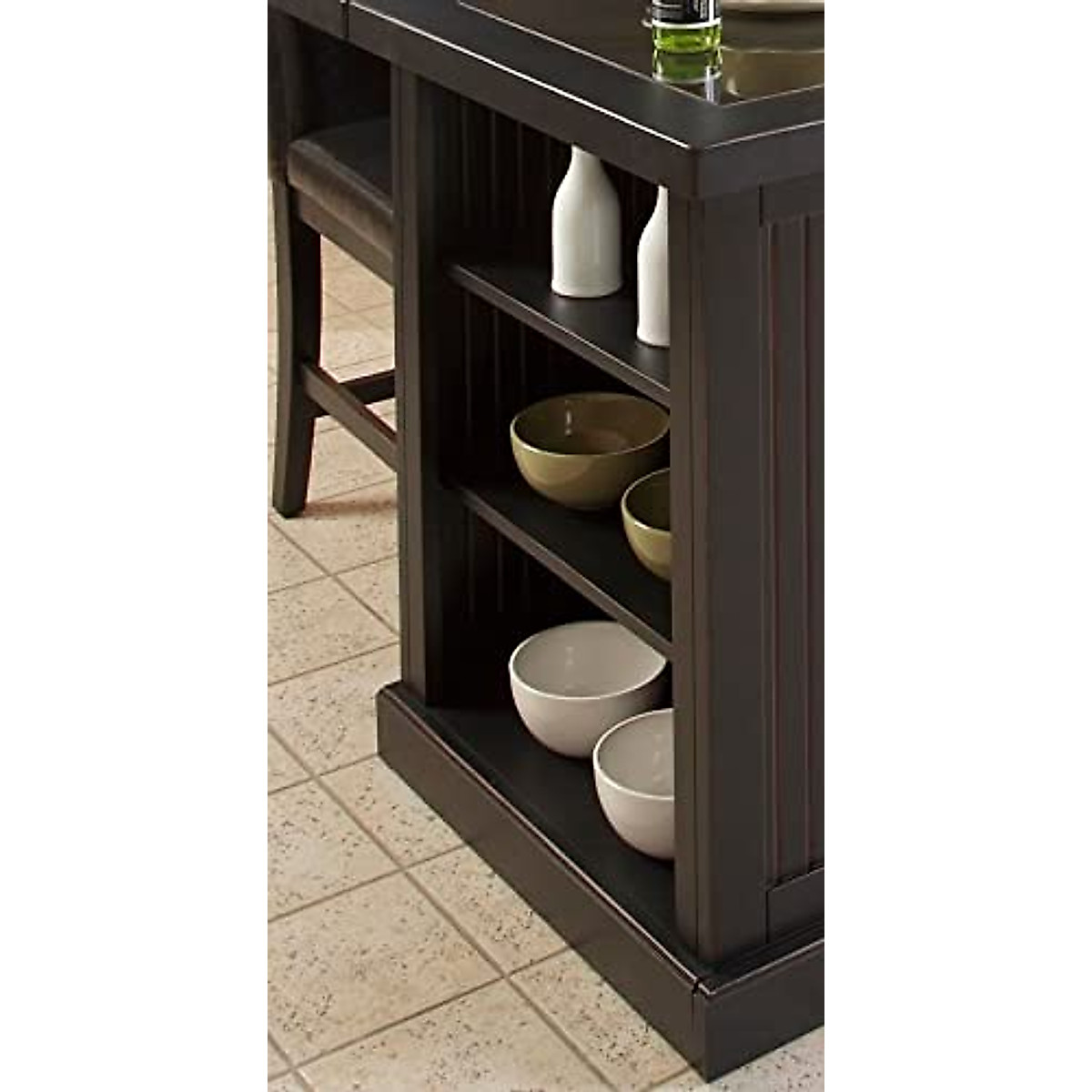 Nantucket Distressed Black Kitchen Island by Home Styles