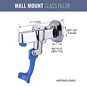 iVIGA Glass Filler Faucet Wall Mount, Push-Back Water Bottle Filling Station, Brass Glass Filling Station Commercial Water Filler Faucet for Bar Cafe Hotel Kitchen Restaurant - Female Inlet & Flange