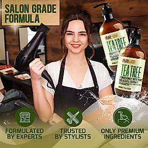 Tea Tree Oil Shampoo and Conditioner Set - Sulfate and Paraben Free Treatment for Oily Hair and to Help Reduce Your Itchy and Dry Scalp - Healthy Anti Dandruff Formula for Men and Women