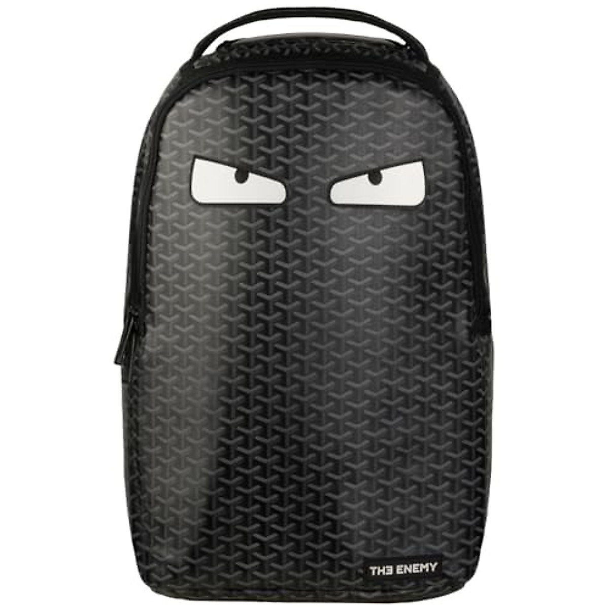 The Enemy Monogram Backpack, Unisex Eco PU Leather Backpack with Sneaker Compartment, Black Mono, One Size