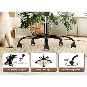 BANTI High Back Executive Office Chair with Padded Headrest, Rocking Modern Home Office Desk Chair, Height Tilt Adjustable Rolling Swivel Task Chair, Suede Fabric, Grey