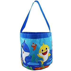Baby Shark Boys Girls Collapsible Gift Basket Bucket Tote Bag (Blue, One Size)