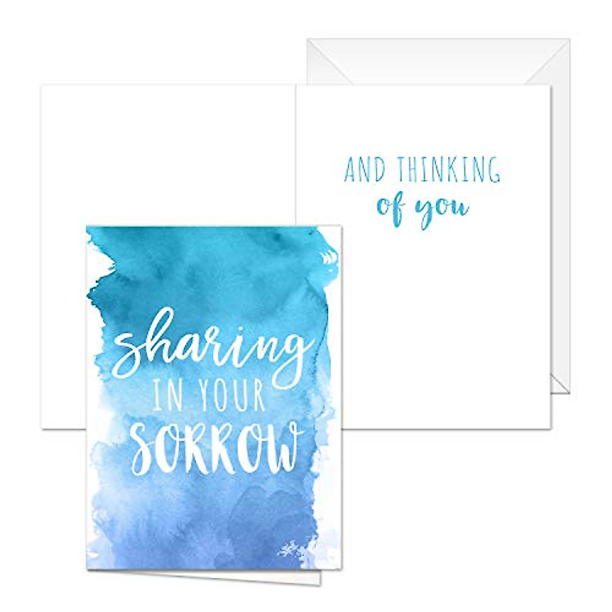 Canopy Street Watercolor Sympathy Cards / 24 Comfort And Peace Note Cards / 6 Colorful Designs With Blank White Envelopes / 4 5/8" x 6 1/4" Thinking Of You Greeting Cards