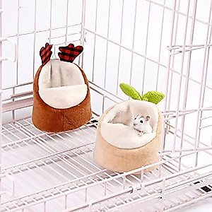 DIEWU Hamster Mini Bed, Plush Warm Soft Small Pets Nest Cage Accessories, Hamster Guinea Pig Sleeping Bed(Bunny)