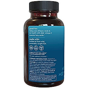 Viva Naturals Triple-Strength Omega 3 Fish Oil with EPA and DHA Supplements 2,200mg, 180 Softgels