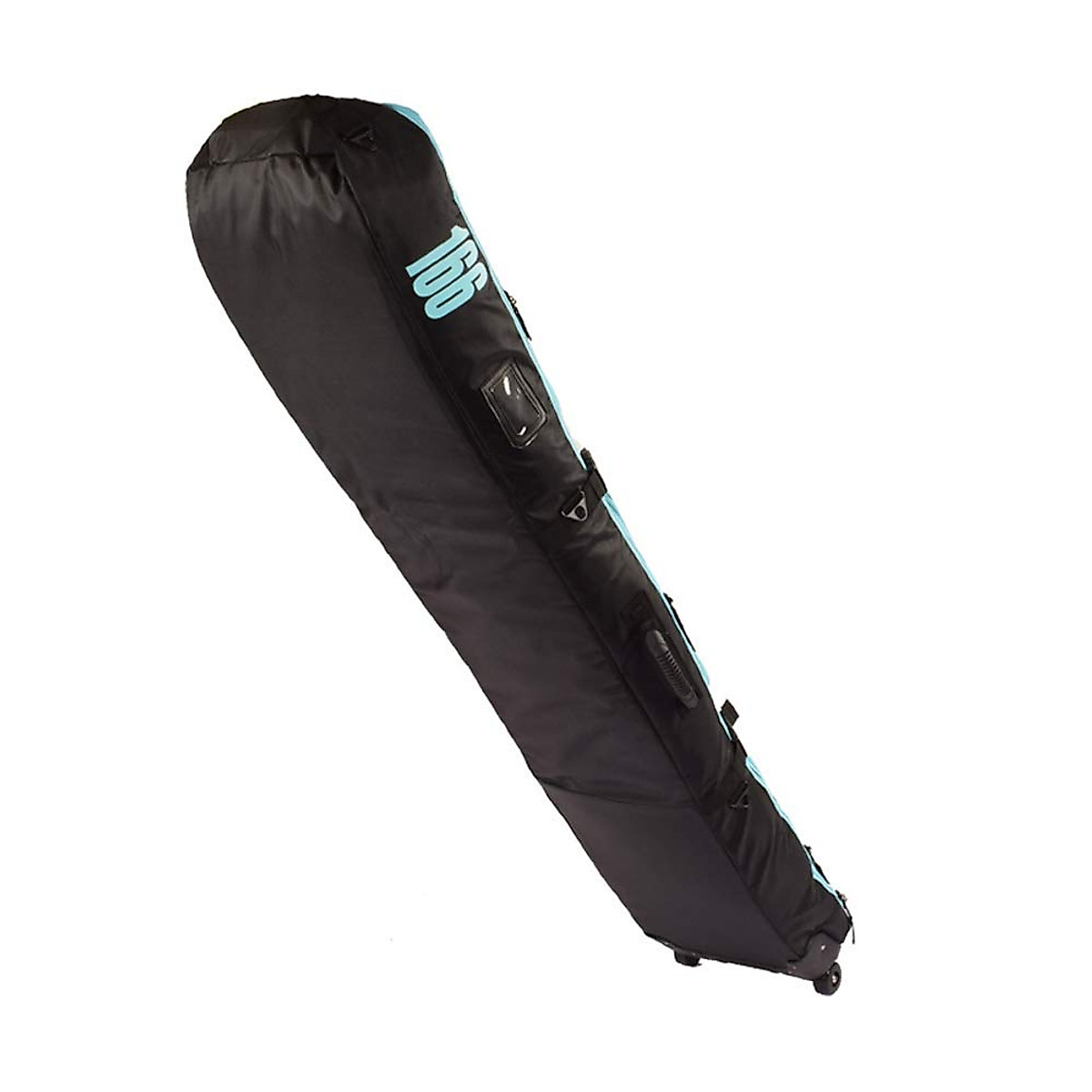 UNISTRENGH Fully Padded Snowboard Bag With Wheels Large Multi-compartment Ski Boots and Helmet Bag Perfect for Travel (Black/Blue, 180cm)