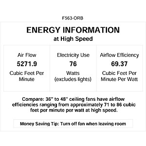 Minka-Aire F563-ORB Supra 44 Inch Pull Chain Ceiling Fan in Oil Rubbed Bronze Finish