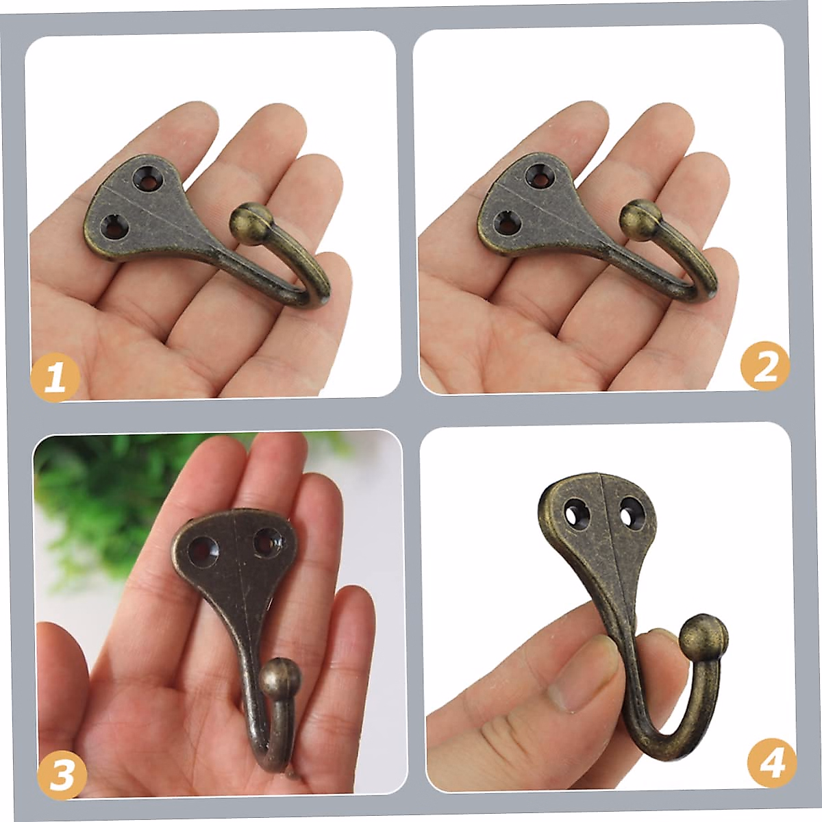 PRETYZOOM 1set Wall-Mounted Coat Hook Heavy Duty Hooks for Hanging Bedroom Wall Hook Multi Hanger Wall Hook Rack Towel Hook for Wall Heavy Duty Clothes Hanger Wall Mounted Hooks Zinc 4pcs