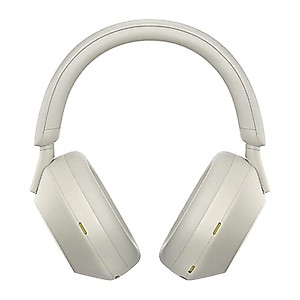 Sony WH-1000XM5 Wireless Noise Canceling Over-Ear Headphones (Silver) with Wireless Headphone Accessory (2 Items)