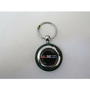 AMX A-M-X EMBLEM LOGO ROUND PLASTIC KEYCHAIN - GREEN