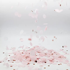 Round Tissue Confetti Glitter,Rose Gold Pink White Paper Tissue Confetti Dots for Wedding Birthday Party Decorations,1.76oz