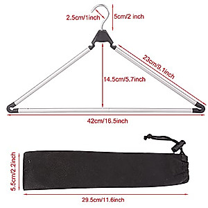 KADBLE Aluminum Alloy Travel Folding Hanger，Car Hanger, Clothes Hanger for Holiday Camping and Home Travel