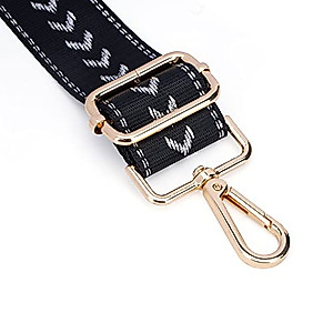 HKCLUF Women Bags Shoulder Strap Wide Purse Strap Adjustable Replacement Straps for Handbags Crossbody Bucket Shoulder Bag Replacement Belt(Black)