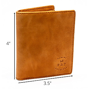 Fables & Folklore Bifold Leather Wallet for Men, Slim Design, RFID Protection, Cards and Cash Section, Model: Steinbeck No. 1