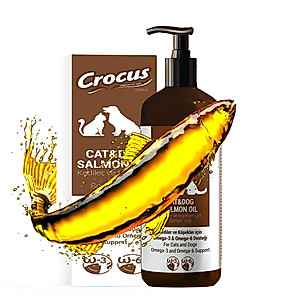 Norwegian Salmon Oil for Dogs & Cats Relieves Scratching & Joint Pain, Improves Skin, Coat, Immune & Heart Health. All Natural Omega 3 & Omega 6 Liquid Food Supplement for Pets. EPA + DHA Fatty Acids