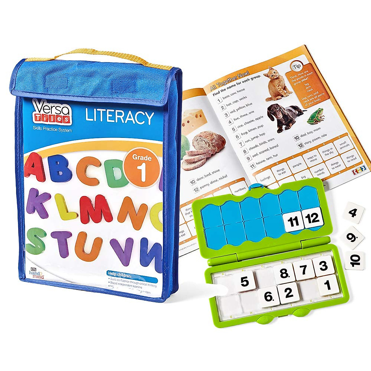 hand2mind VersaTiles Reading Practice Take Along Set for First Grade, Self-Checking Workbook, Homeschooling Games, Case Included, Homeschool Curriculum, 1st Grade Reading Workbooks, Homeshool Supplies