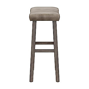 Hillsdale Furniture Saddle Backless, Rustic Gray Bar Stool