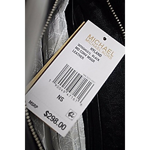 MICHAEL Michael Kors Womens Hyland Leather Satchel Handbag Black Medium