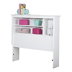 South Shore Vito Bookcase Headboard, Twin, Pure White