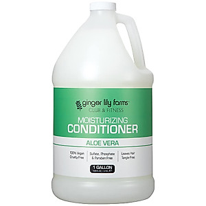 Ginger Lily Farms Club & Fitness Moisturizing Conditioner for Dry Hair, 100% Vegan & Cruelty-Free, Aloe Vera Scent, 1 Gallon (128 fl oz) Refill, white