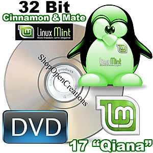 Linux Mint 17 "Qiana" 32 Bit Cinnamon and Mate - 2 DISC DVD Set