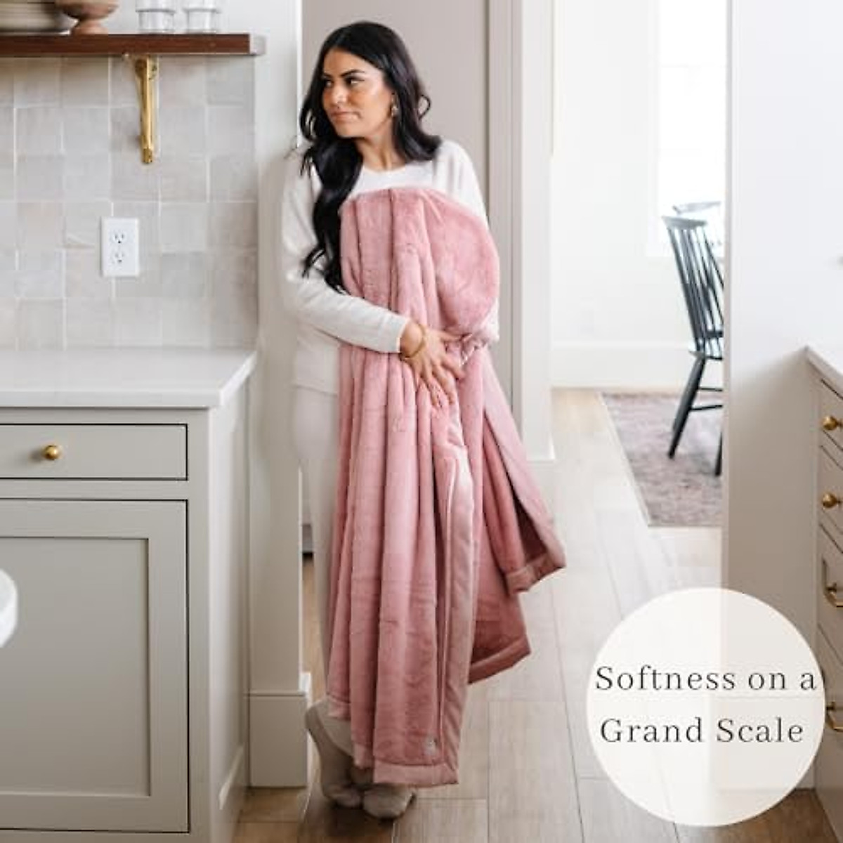 SARANONI Oversized Super Soft Comfy Lush Adult Extra Large Blanket, (Ballet Slipper Pink, 60" x 80")