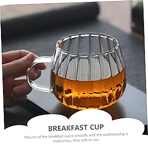 Angoily 2pcs Glass Pumpkin Cups 350ml Breakfast Cup for Milk Beer Cup Breakfast Glass Transparent Juice Cup Cocktail Cup Beverage Cup Transparent Whiskey Cup Drinking Cup Coffee Mug Clear Mug