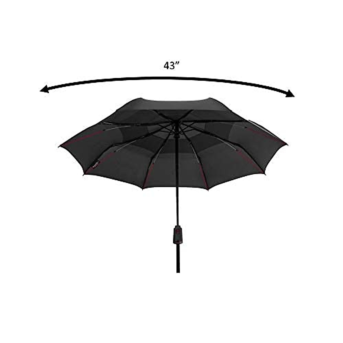 ShedRain Vortex Automatic Compact Folding Windproof Travel Umbrella – Push Button Open & Close - Rain & Windproof Vented Double Canopy – Protect from Rain, Sun & Wind - Wind Tunnel Tested to 75 mph (Black)