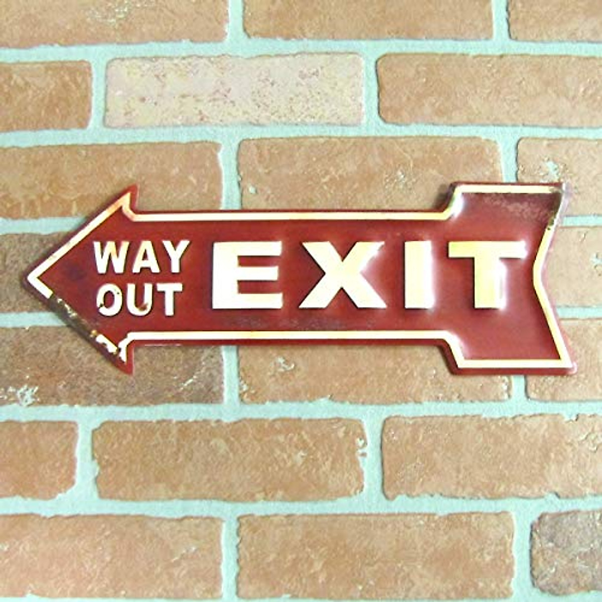Vintage Metal Emergency Exit Sign – Rustic Indoor/Outdoor Decor