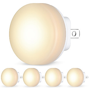 FOLKSMATE LED Night Lights Plug into Wall 5-Pack, Plug in Nightlight Soft White with Light Sensors for Adults, Kids Room, Bedroom, Bathroom, Hallway