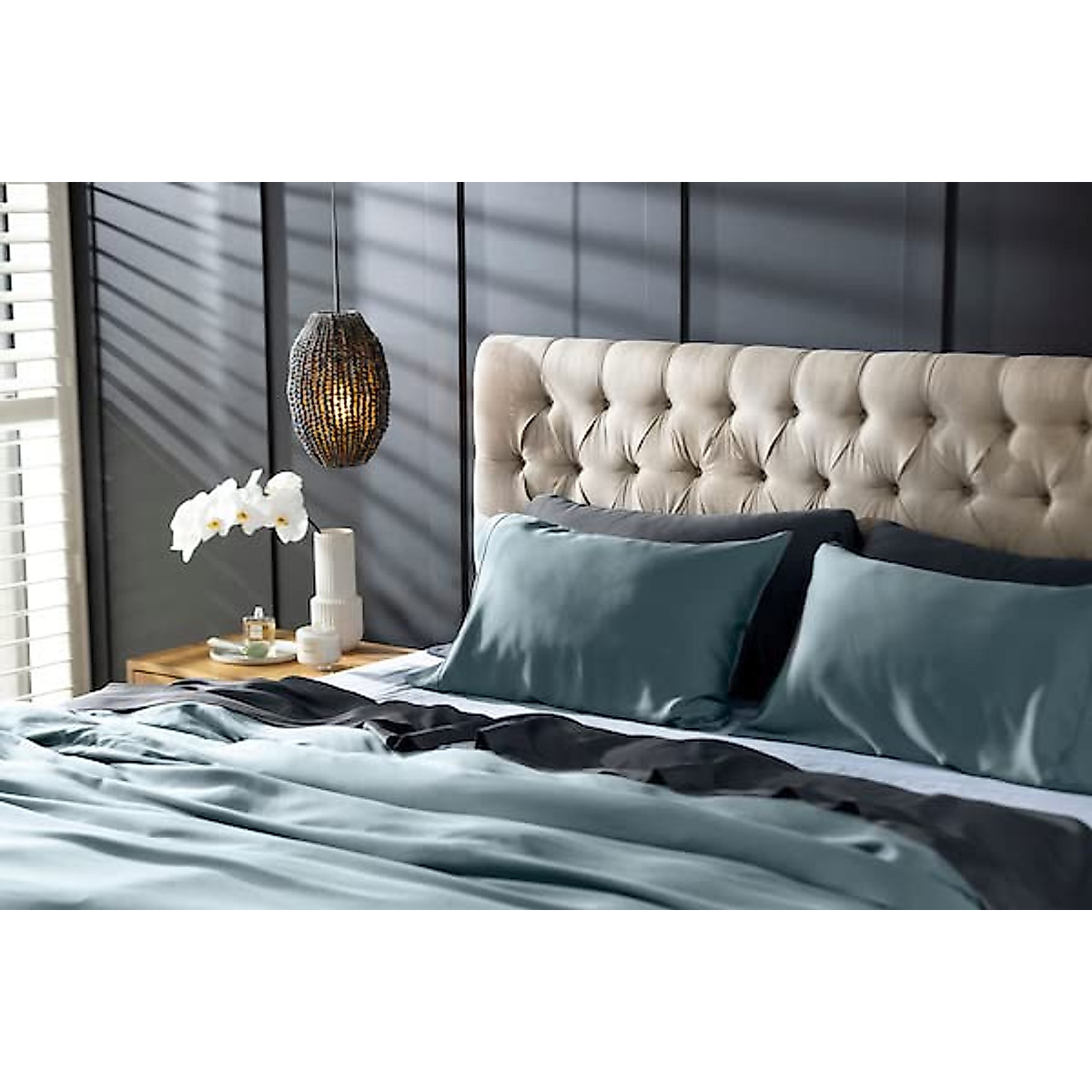 Olive + Crate Eucalyptus Cooling Duvet Covers King Size | Certified Tencel Lyocell Fiber from Austria for Quilt | Silky Soft Modal Fiber - Better Than Silk Cotton and Bamboo | Charcoal