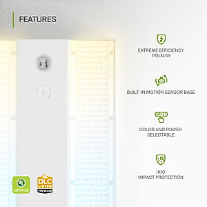 ASD LED Linear High Bay with Q-Base Power Adjustable 100/130/160W 120-277V 5000K IK10 Dimmable UL DLC Premium