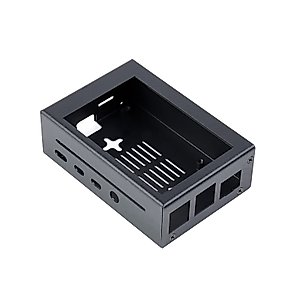waveshare 3.5inch Display Aluminum Case for Raspberry Pi 4B, Compatible 3.5inch RPI LCD, with Heatsinks for Better Cooling, Precise Opening Design
