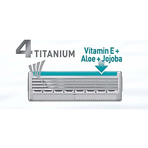 Wilkinson Sword Quattro Titanium Sensitive Refill Razor Blade Cartridges - Cartridges - 8 Count