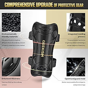 Geekism Soccer Shin Guards for Youth Kids Toddler, Protective Soccer Shin Pads & Socks Equipment - Football Gear for 3 5 4-6 7-9 10-12 Years Old Children Teens Boys Girls (Black, Small)