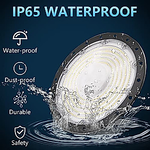 loyal 300W UFO LED High Bay Light, 6000K/3000K/4000K 30000LM Commercial LED Garage Light, IP65 Shop Light with 1.2M Cable US Plug, High Bay LED Shop Lights for Garage Warehouse Gym Factory