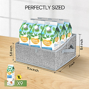 BALEINE 3 Pack Closet Storage Bins for Shelves, Trapezoid Clothing Organizer with Handles, Foldable Linen Fabric Box Containers for Home Bedroom Office, Winter Gray Small