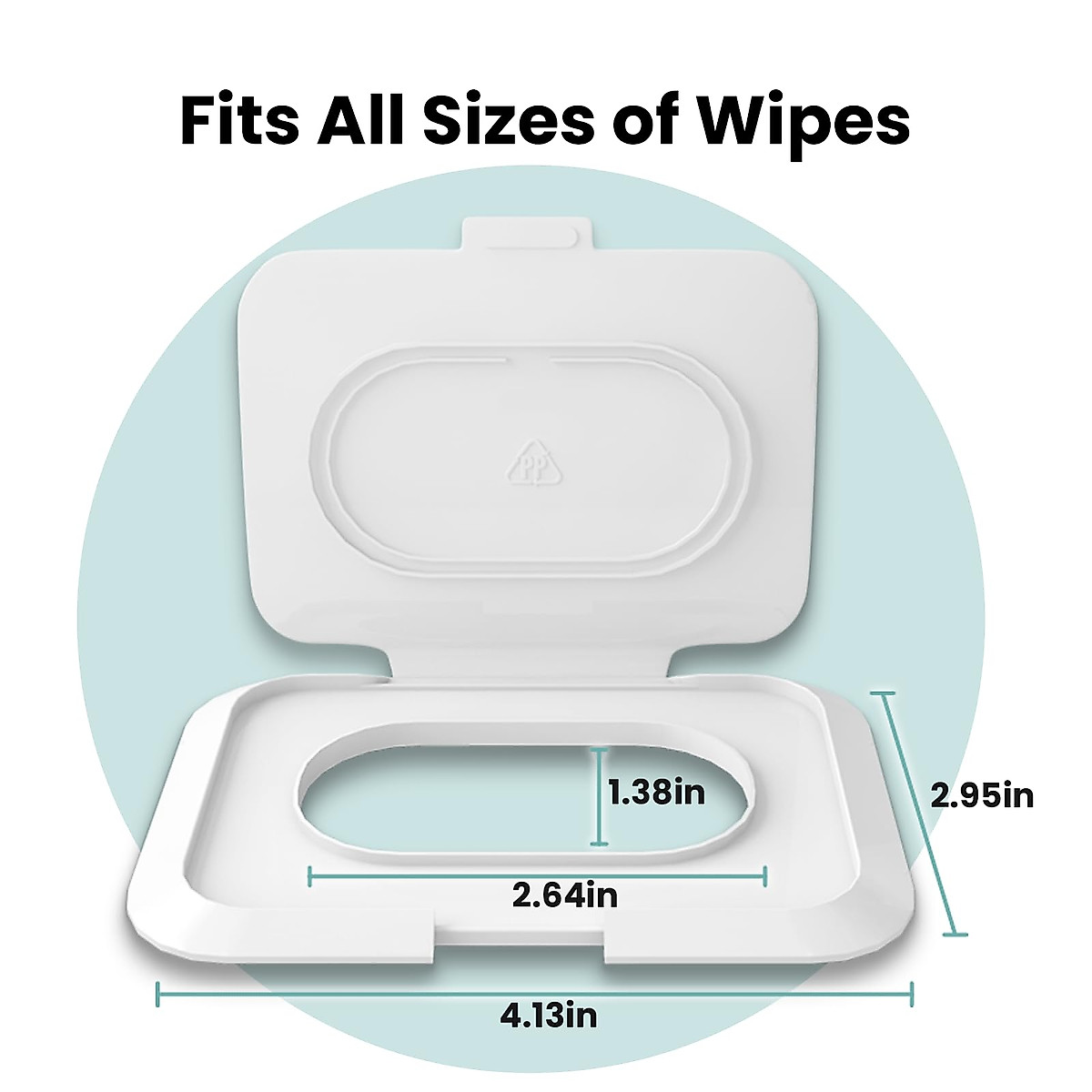 Reusable Wipe Lid for Baby Wipes Refill, Reusable for Over 1 Year, Replacement Cover Cap for Non Flip Top Wipes, Open Top Diaper Wipes, 2 Pcs