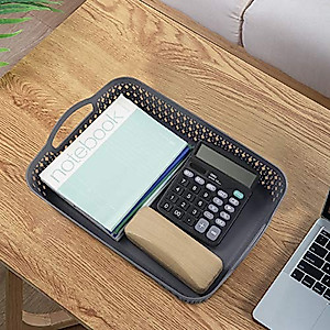 Leendines Office Paper Trays, Plastic Storage Basket Trays Set of 6