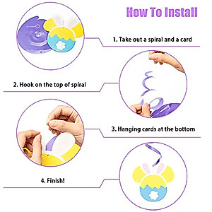 Eartim 30Pcs Easter Mouse Inspired Swirls Hanging Decorations, Mouse Head Hanging Swirls Whirl Foil Ceiling Streamers for Spring Holiday Easter Party Decor Mouse Theme Birthday Party Favor Supplies