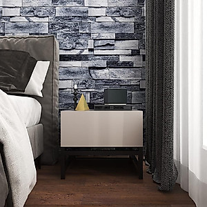 MS magic 17.7"×236" Vintage Gray Brick Wallpaper Self Adhesive Film Brick Peel and Stick Wallpaper Brick Faux Textured Wallpaper Stone Look Wallpaper