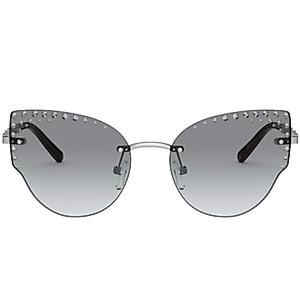 Michael Kors Woman Sunglasses Silver Frame, Grey Gradient Lenses, 57MM