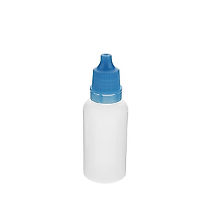 Bettomshin 50Pcs 20ml PE Plastic Squeezable Eye Liquid Dropper Bottles Thin Mouth Lab Reagent Bottle Liquid Sample Seal Sample Storage Translucent Bottle with Blue Cap