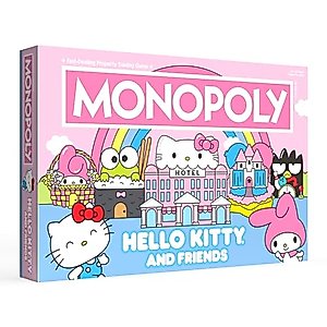 Monopoly: Hello Kitty and Friends, Buy, Sell, Trade Buildings from The Animated Series, Featuring My Melody, Badtz-Maru, Keroppi, Classic Monopoly Game, Officially-Licensed Hello Kitty Merchandise
