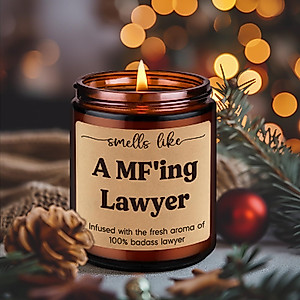 Miracu Badass Lawyer Candle, Lawyer Gifts for Women, Men - Funny Gifts for Law Students, Cool Gifts for Lawyers - Christmas, Law School Graduation Gifts, Future Lawyer Gifts, Law School Essentials