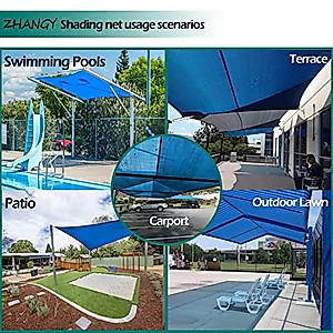 ZHANGY Shade Net Shade Cloth Shade Mesh 20x30ft, Blue Sunblock for Greenhouse Sunshade Cloth with Grommets UV Block Shade Tarp Tear-Resistant, for Outdoor Garden Plants Backyard Car Cover