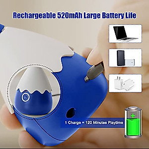 Petcronies Cat Wand Toy, Automatic Silicone Tail Teaser Toy 2 in 1, Electronic Interactive Toy for Indoor Cats, Rechargeable Exercise Toy for Kitten-Navyblue