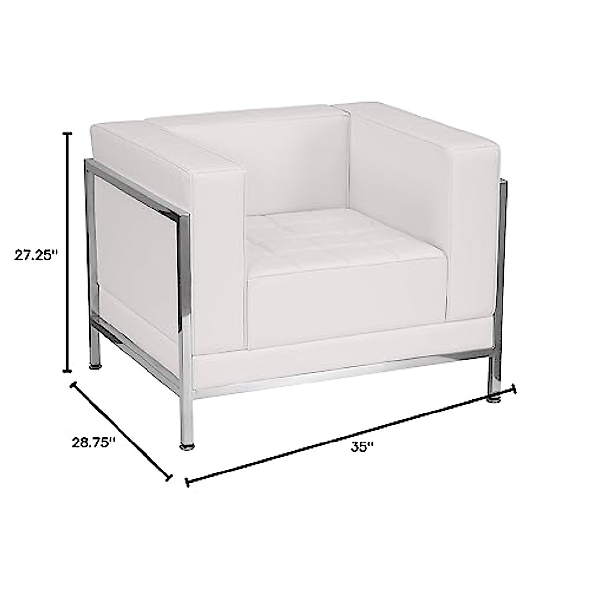Flash Furniture HERCULES Imagination Series Contemporary White LeatherSoft Chair with Encasing Frame